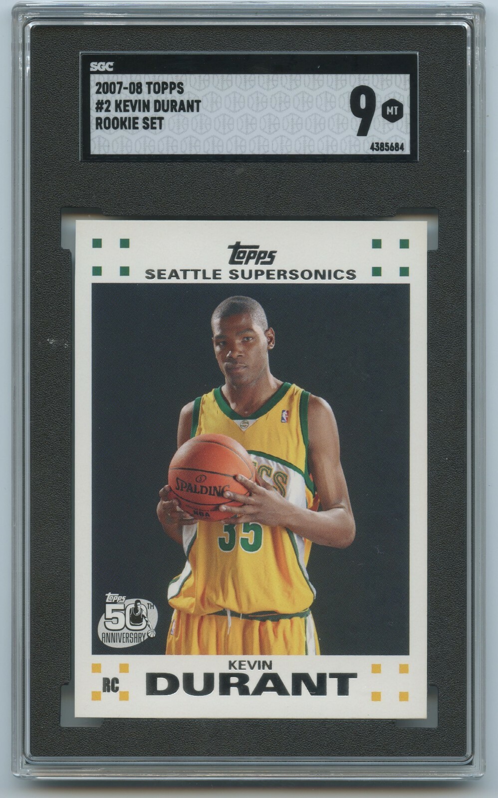 2007-08 Topps #2 KEVIN DURANT Rookie Set SGC 9 MINT | eBay