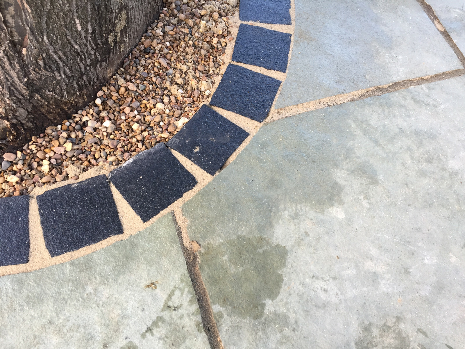 Charcoal black limestone 100x100 cobbles edging setts patio path ...