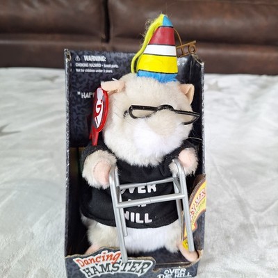 VINTAGE 2003 Gemmy Dancing Hamster OVER THE HILL Walker Happy Birthday ...