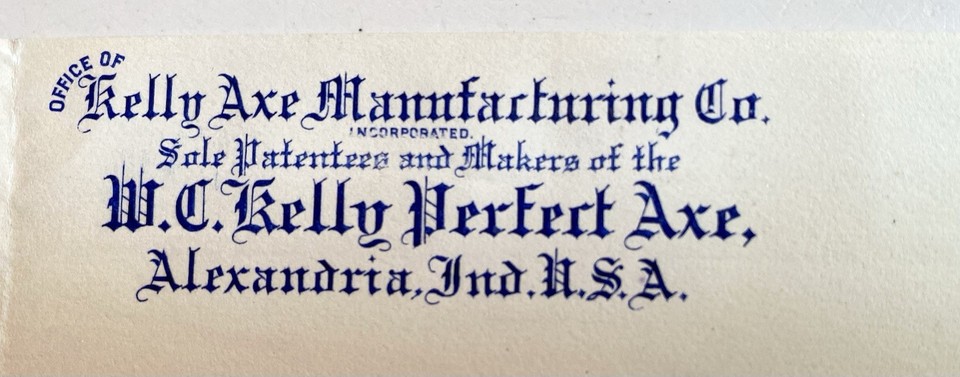 Letter From Kelly Axe Co To Joseph Mann, SIGNED by William Kelly | eBay