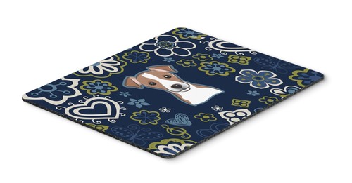 Blue Flowers Jack Russell Terrier Mouse Pad, Hot Pad or Trivet BB5111MP ...