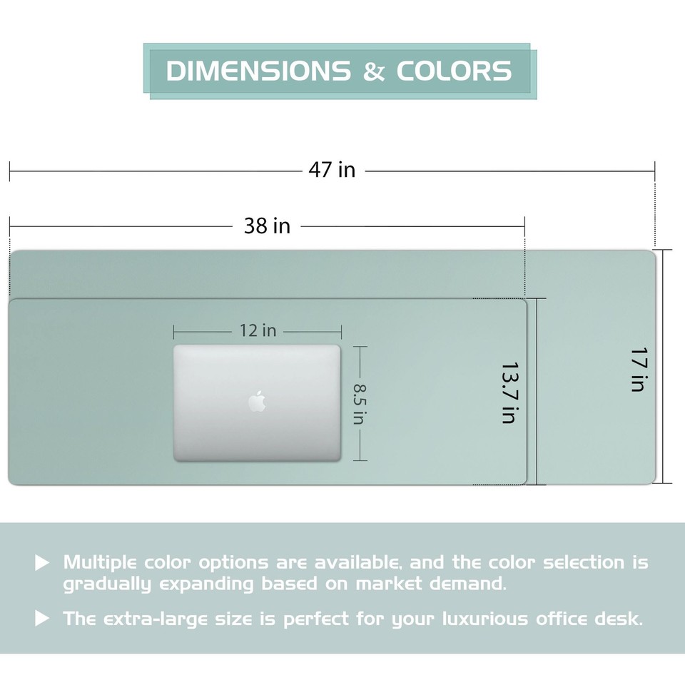 Leather Desk Pad Protector, Office Desk Mat, Large Mouse Pad, Laptop ...