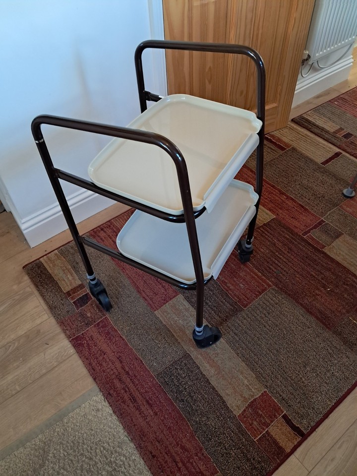 MOBILITY TROLLEY WITH TWO TRAYS _ ADJUSTABLE | eBay UK