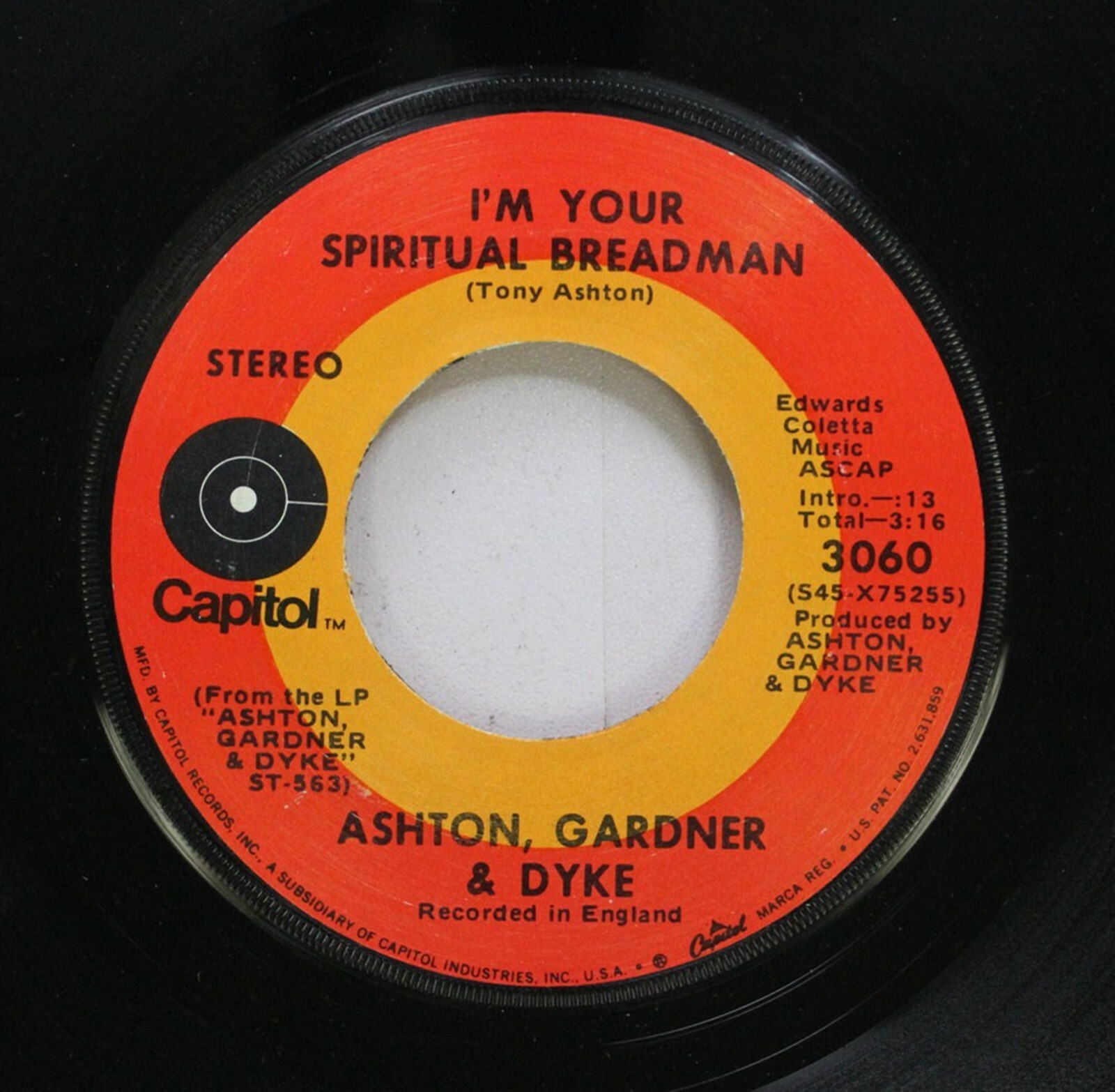 Rock 45 Ashton, Gardner & Dyke - I'M Your Spiritual Breadman ...