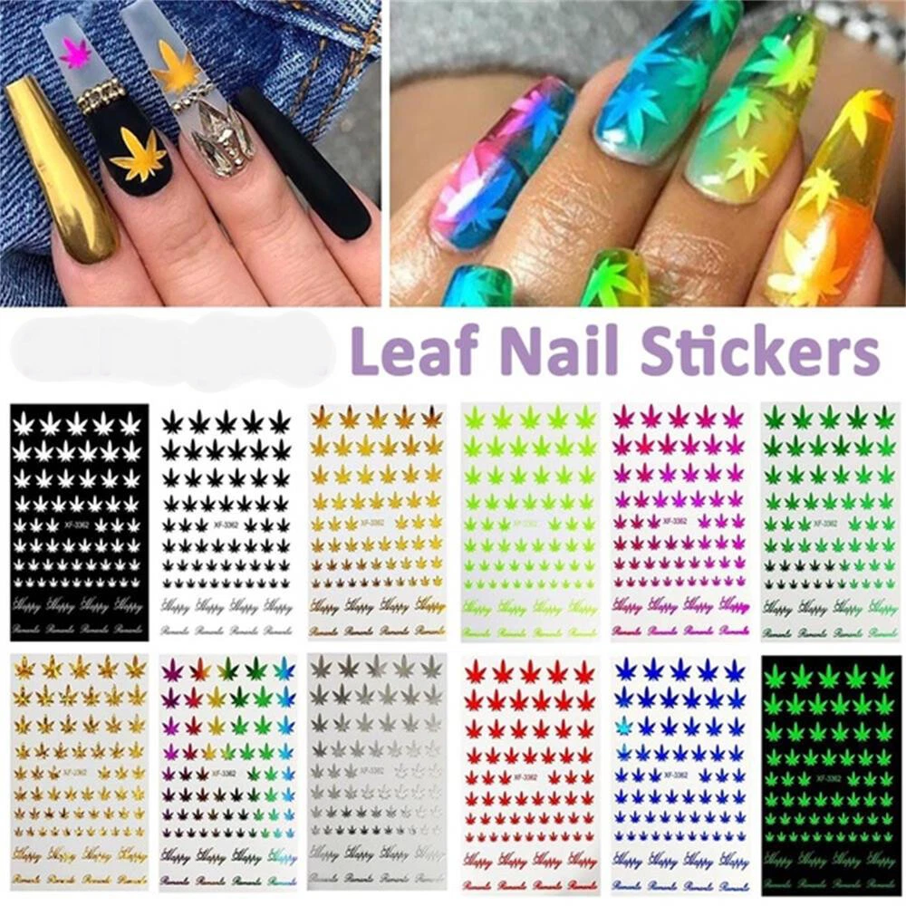 Weed Leaf Nail Art