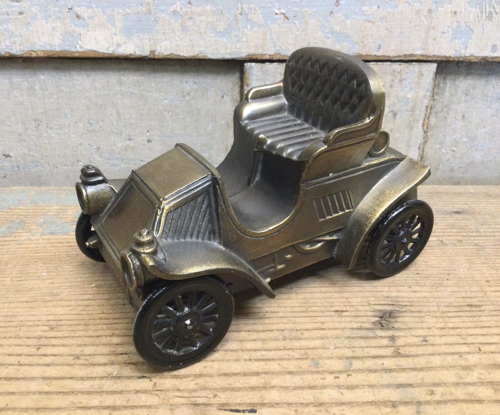 Vintage Brass Car Piggy Bank Banthrico First National Granite Bank ...