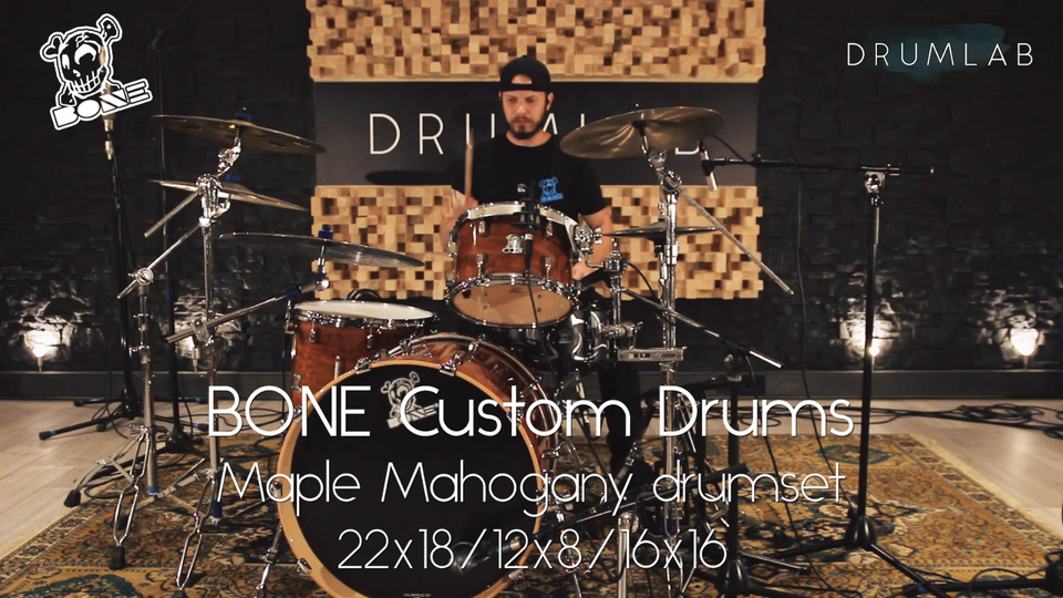 BONE Drums - Custom Shop Drum Set – Quilted Mahogany - MINT Condition | eBay