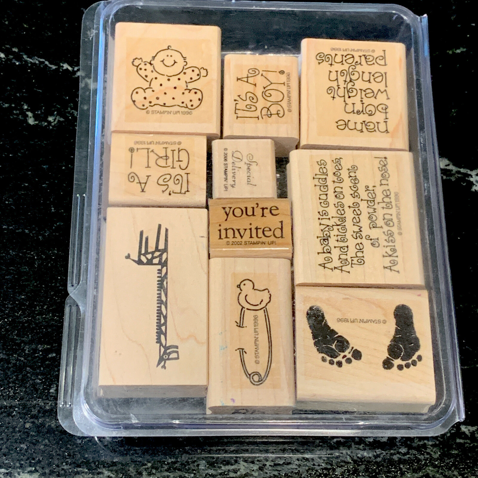 Lot Of 10 Stampin Up Rubber Stamps Cuddles/Tickles Baby Feet Its A Girl ...