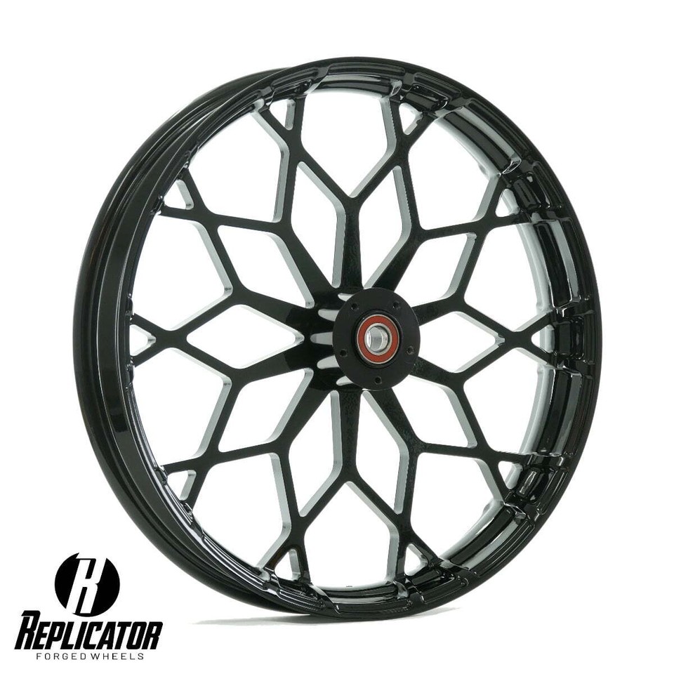 FAT 18 x 5.5" Prodigy Wheel, Rotors, Front Tire, Black, 2000-22 Harley ...