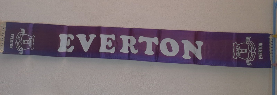 EVERTON FC 1971 SCARF SILKY VERY OLD SWAPED AGAINST PANATHINAIKOS ...