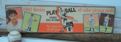 1941 Play Ball Antique Style Rustic Baseball Card Wood Sign Art | eBay