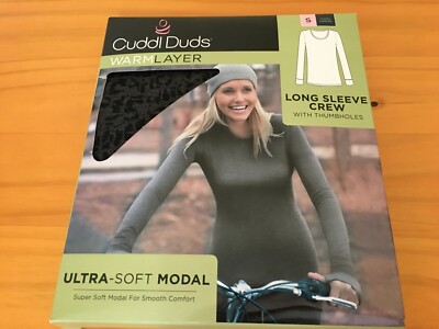 New Cuddl Duds Women's Modal Ultra Soft LS Crew Top Warm Layer Tonal ...
