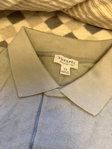 sunspel mens toweling polo shirts light blue size XS | eBay