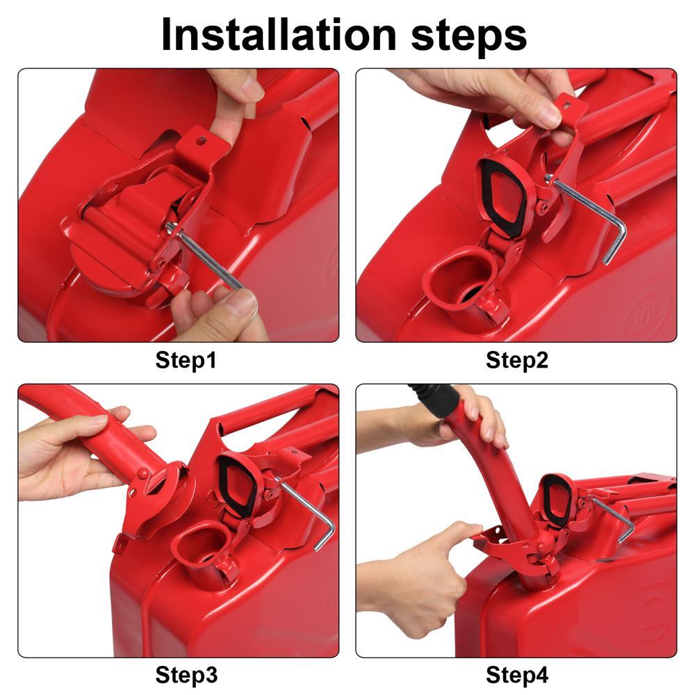 20L Metal Jerry Can Fuel Storage Container Petrol Diesel Barrel Red ...