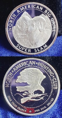 Bighorn Sheep North American Hunting Super Slam 1 Troy oz .999 Fine ...