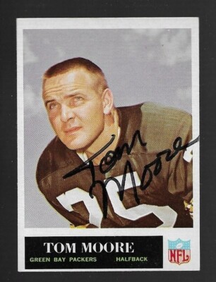 TOM MOORE 1965 Philadelphia Signed Autographed card #78 Green Bay ...