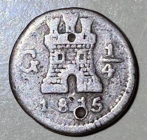 1815 Guatemala 1/4 Reale Spanish Colony Silver Coin | eBay