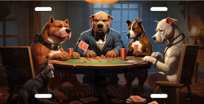 Dogs Playing Poker License Plate Personalized Custom Add your own Text ...