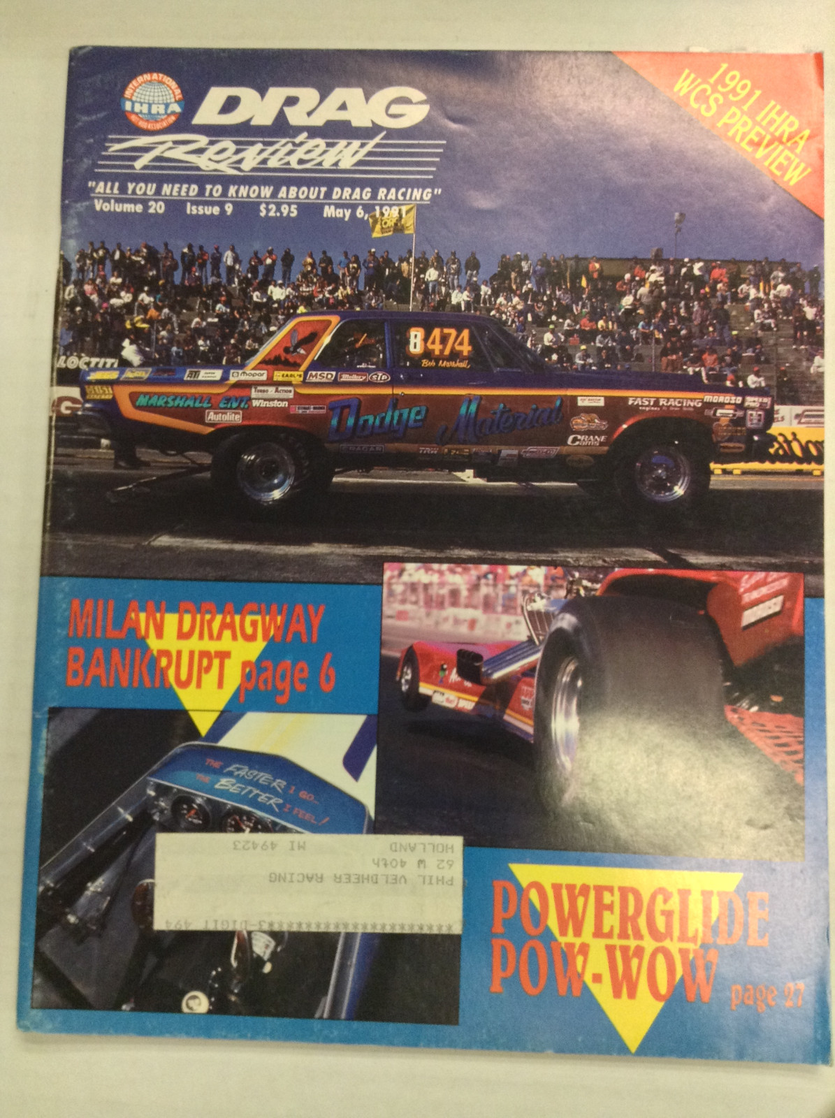 Drag Review Magazine Milan Dragway Bankrupt May 6, 1991 032717nonR | eBay
