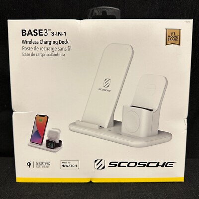 BRAND NEW SCOSCHE Base3 3-in-1 Wireless Charging Dock | eBay