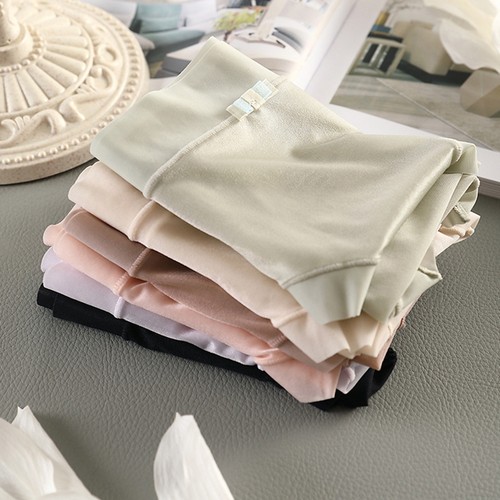 Women Underwear Translucent Inside Wearing Ice Silk Pure Color Panties ...
