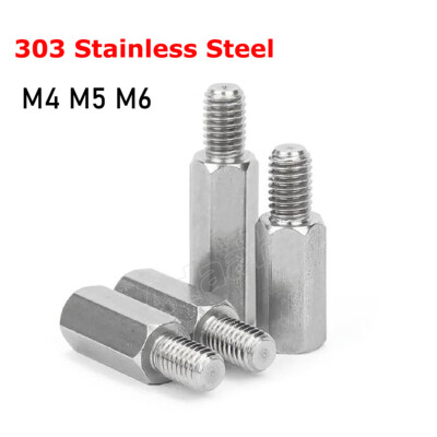 M4 M5 M6 303 Stainless Hex Male-Female Spacers Standoff Pillar PCB ...