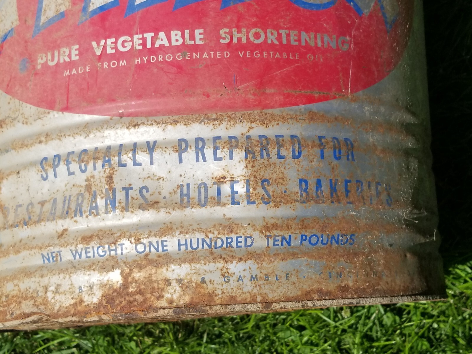 Vintage Primex Pure Vegetable Shortening Large Tin Metal Can 110 Pounds ...