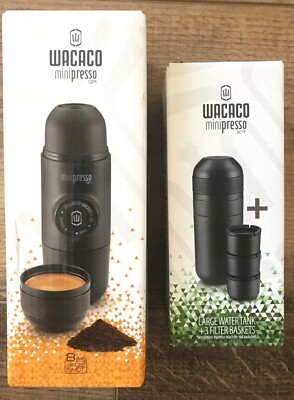 NEW! Wacaco Minipresso GR +Extra Water Tank + 3 Filters $75 Nespresso ...