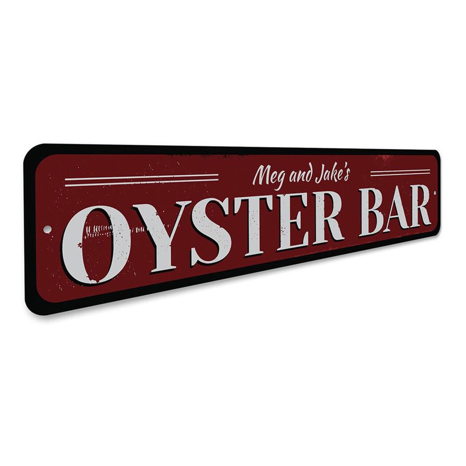 Oyster Bar Sign, Personalized Seafood Restaurant Name Metal Decor Sign ...