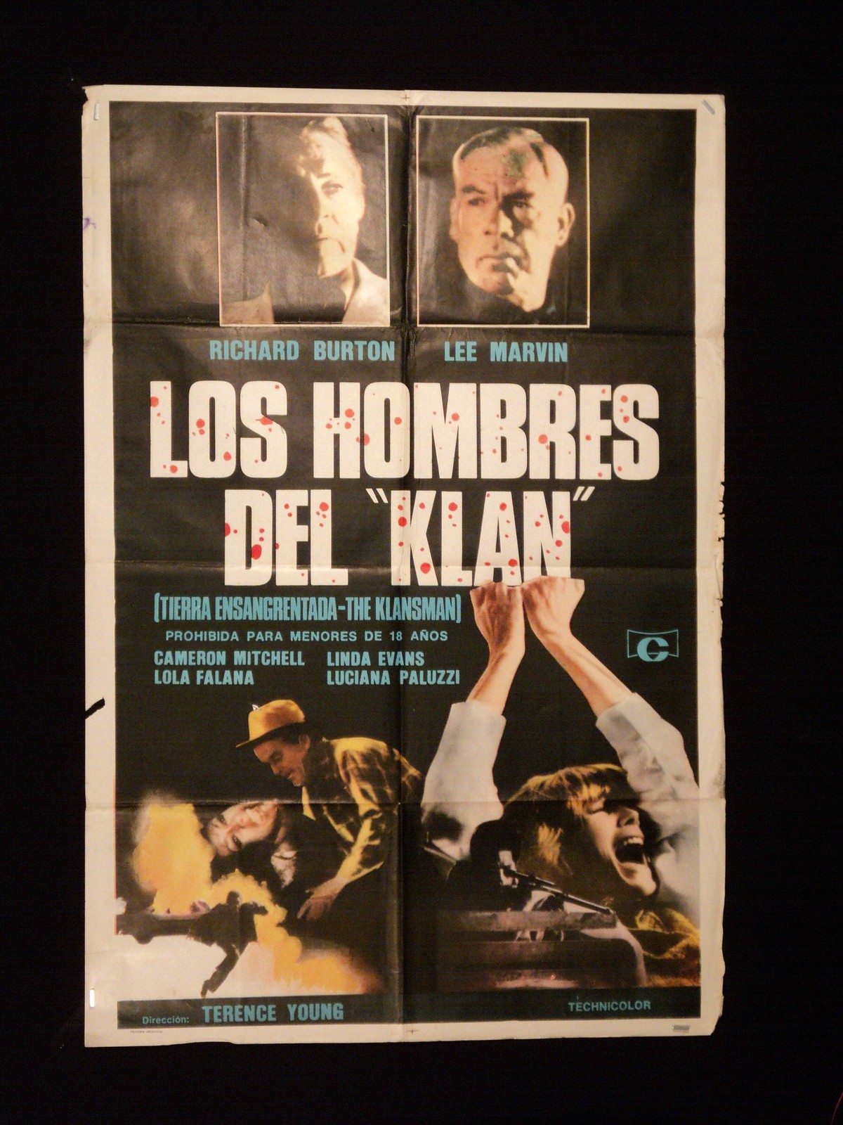 KLANSMAN (1974) * LEE MARVIN * RICHARD BURTON * ARGENTINE 1sh MOVIE ...