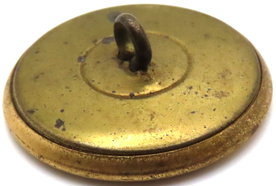 1" ANTIQUE VICTORIAN GILT BRASS PARIS BACK BUTTON w/LOVELY WATER LILY ...