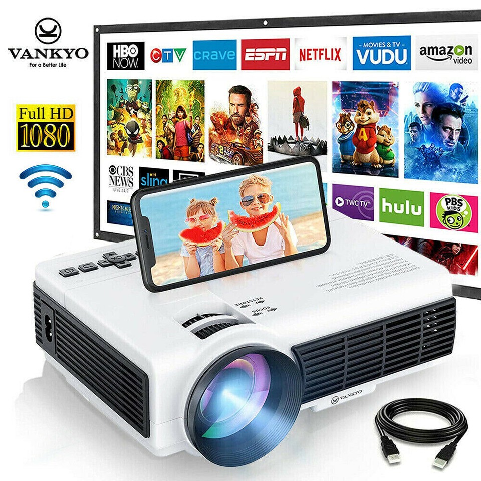 VANKYO Portable LED Projector 1080P HD WiFi Movie Video Home Theater ...