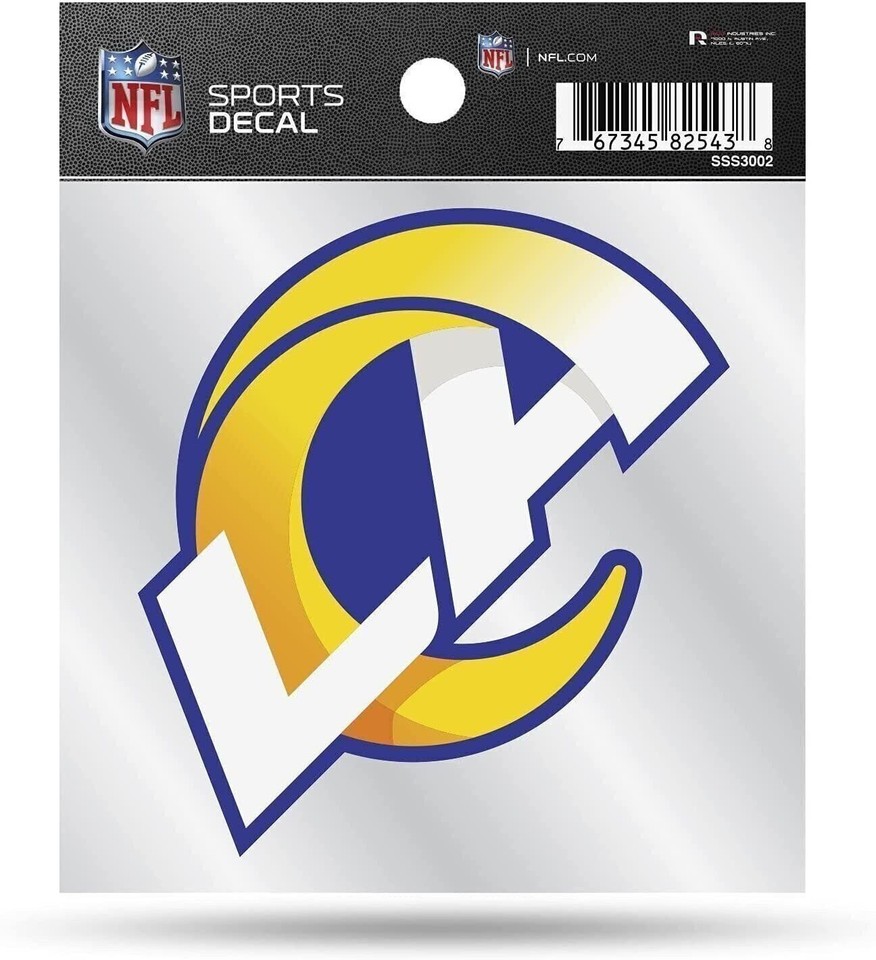 Los Angeles Rams 4x4 Inch Die Cut Decal Sticker, Primary Logo, Clear ...