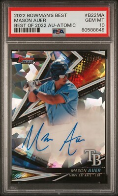 MASON AUER 2022 Bowman's Best Rays AUTO ATOMIC REFRACTOR #1/25 PSA 10 ...