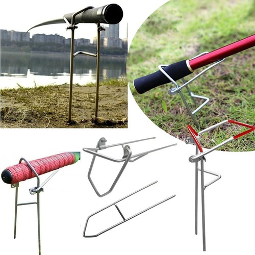 Professional Fishing Rod Pole Stand Storage Rack Insert Ground Outdoor ...