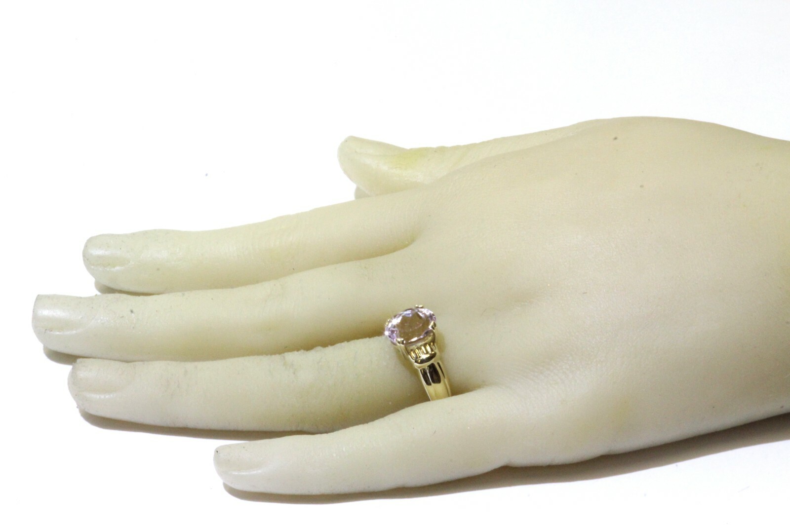 14k yellow gold Pink Rose Natural quartz gemstone rin… - Gem