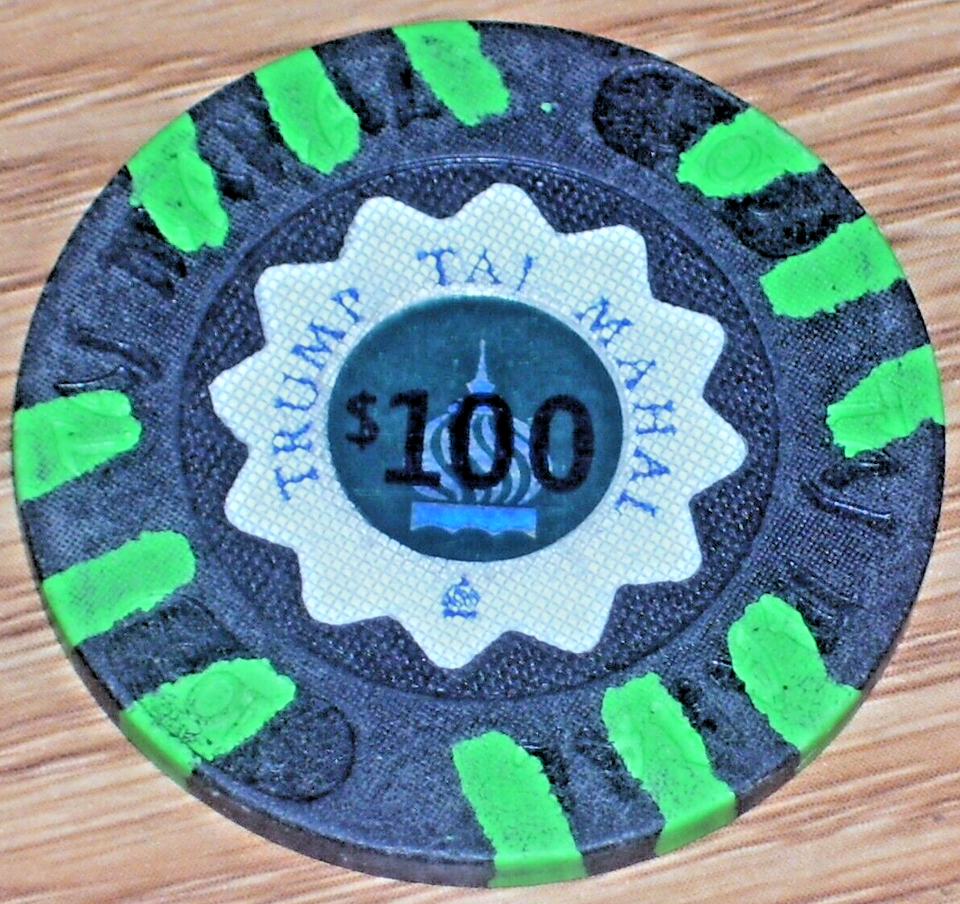 $100 1ST EDT GAMING CHIP FROM DONALD TRUMP'S TAJ MAHAL CASINO IN AC ...