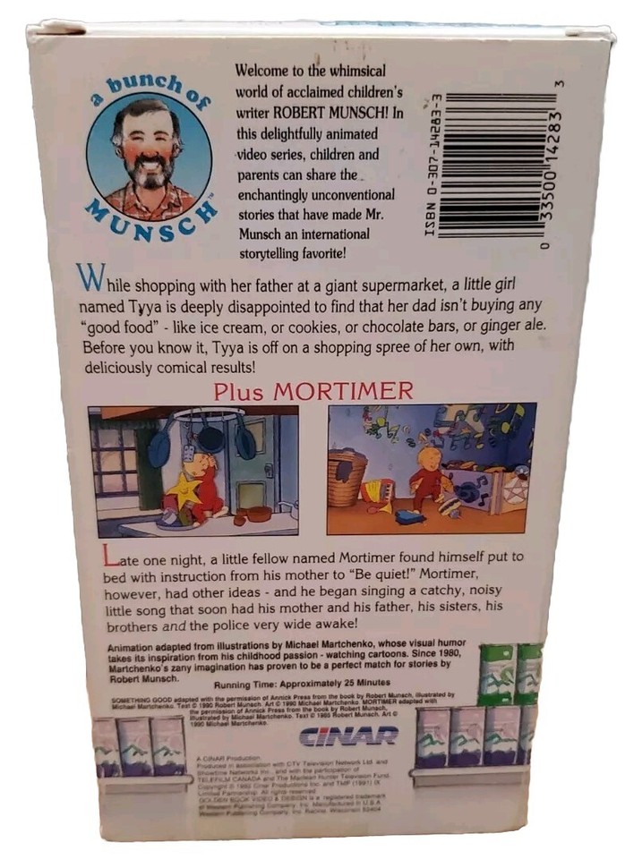 SOMETHING GOOD / MORTIMER ANIMATED VHS VIDEO, A BUNCH OF MUNSCH STORIES ...