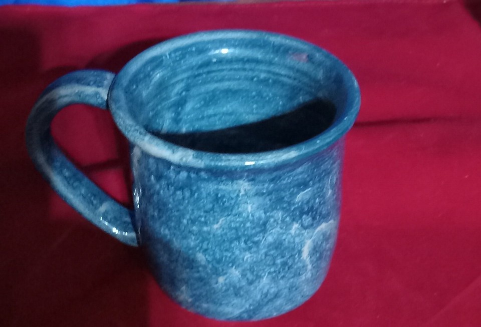 Denim Blue Handmade Studio Pottery KW initials 3.5" Tall Coffee Mug | eBay