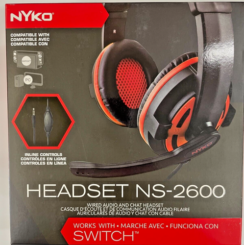 Nyko Ns-2600 Wired Headset for Nintendo Switch Black/Red | eBay