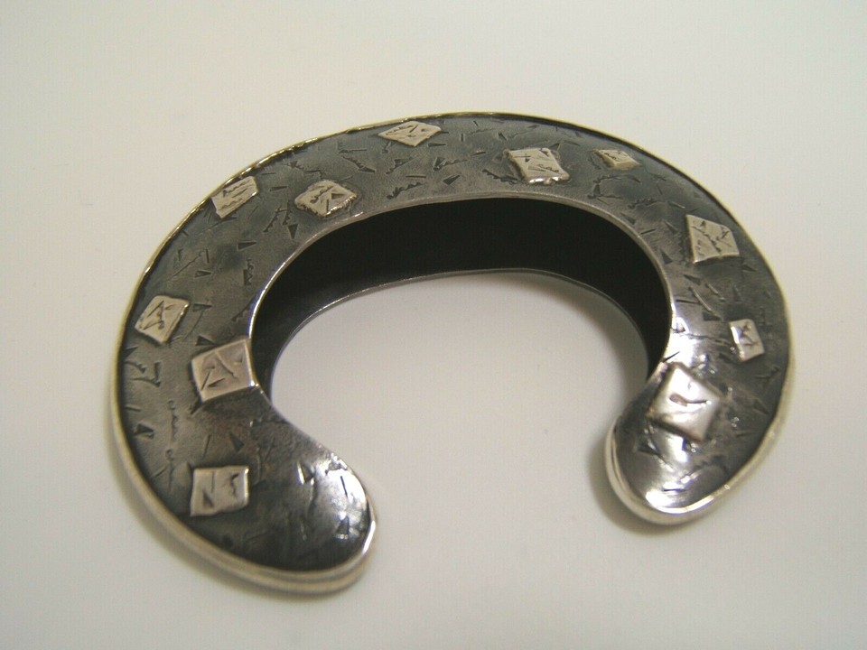 Kathleen O Rourke Steel and Sterling Designer Cuff Bracelet Small Art ...