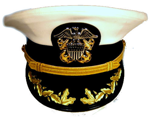 US NAVY COMMANDER CAPTAIN RANK WHITE HAT CAP AUTHENTIC NEW ALL SIZES ...