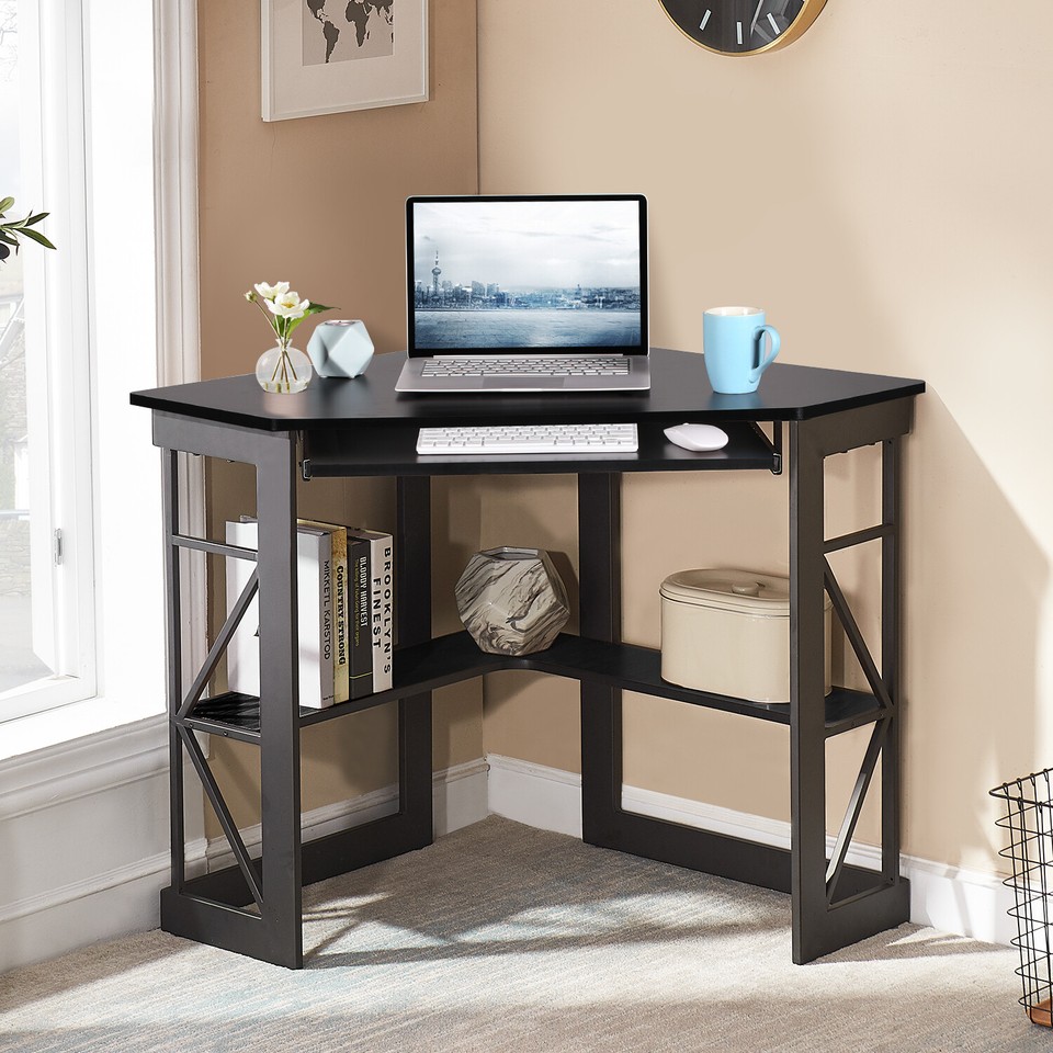 Home Office Table Corner Desk Laptop Computer Table Keyboard Tray ...