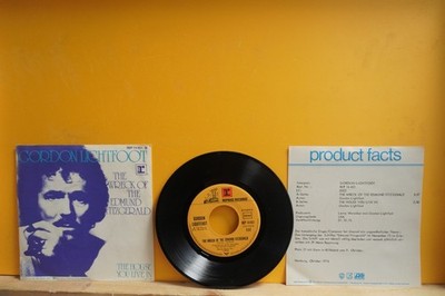 GORDON LIGHTFOOD - The Wreck of the Edmund Fitzgerald 7" + PROMO SHEET ...
