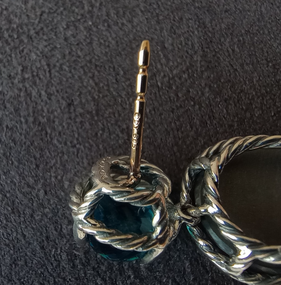 Pre- owned DAVID YURMAN CHATELAINE DOUBLE-DROP Hampton Blue & Orquid ...