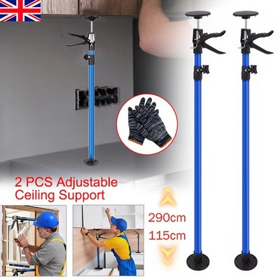 2X ADJUSTABLE DRYWALL PLASTERBOARD BUILDER CEILING EASY SUPPORT PROPS ...