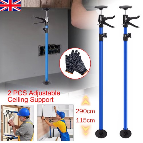 2X ADJUSTABLE DRYWALL PLASTERBOARD BUILDER CEILING EASY SUPPORT PROPS ...