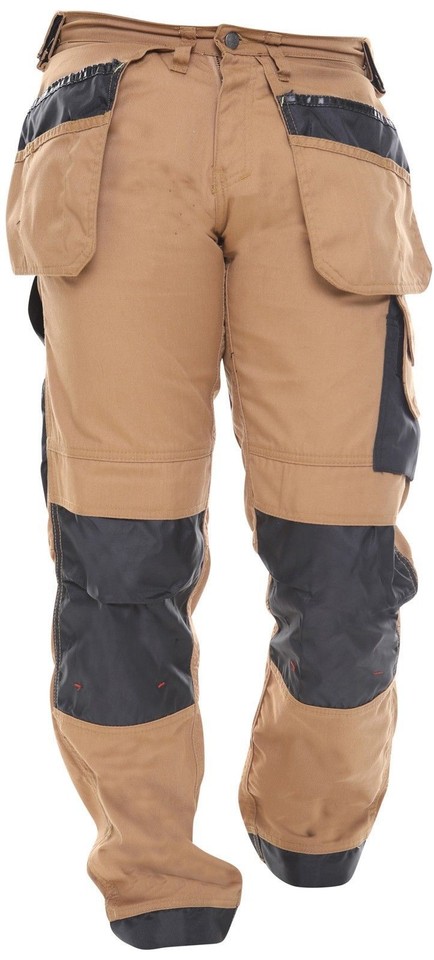 Mens WorkWear Trousers Cargo Combat Cordura Knee Reinforcement Utility ...