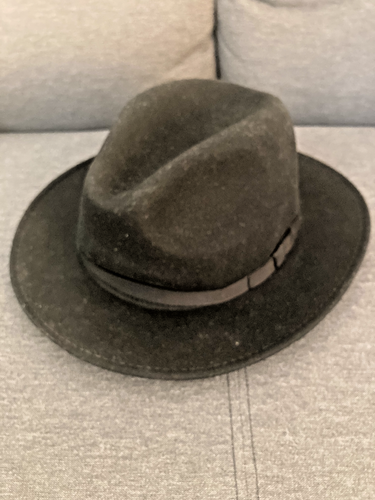 Country Gentleman Wilton Men’s Black Fedora Hat Gentle Felt Wool Size L ...