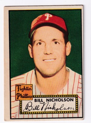 Bill Nicholson 1952 Topps ML Baseball Card # 185-Red Back-Phillies | eBay
